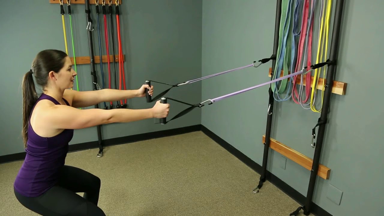 Row using Anazao Fitness Anchor System and Flat Resistance Band Handles ...