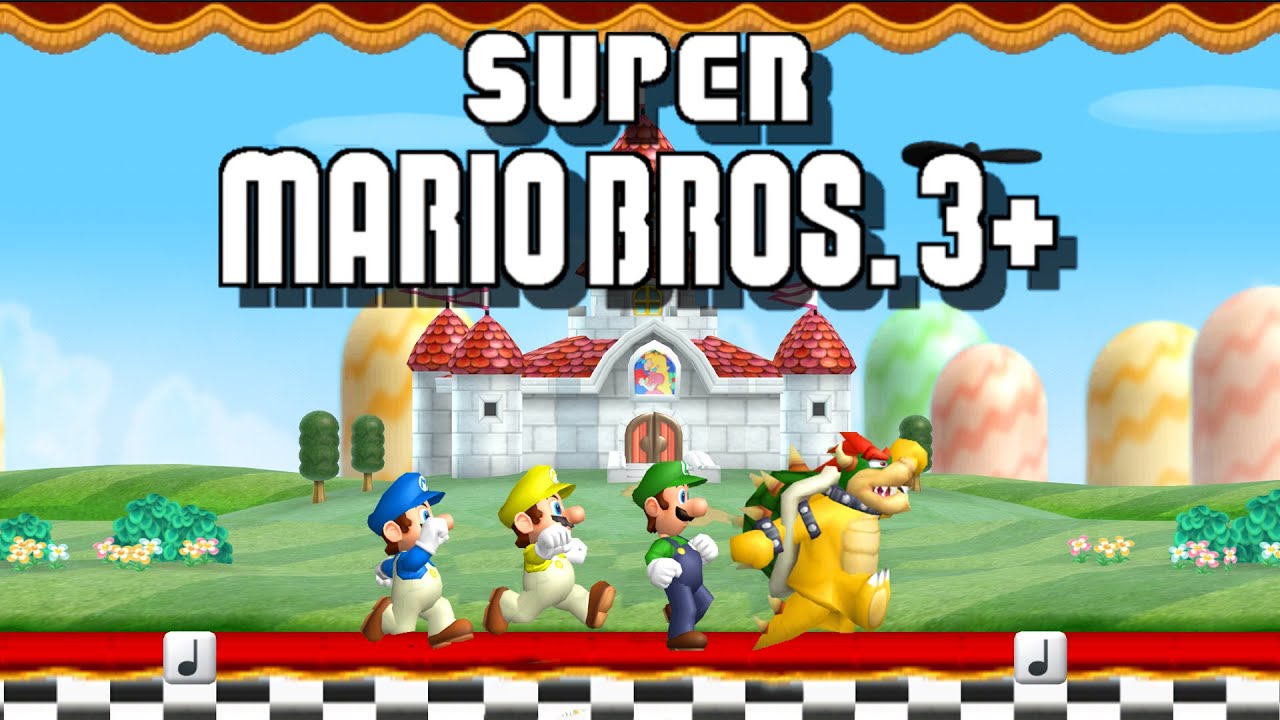 New Super Mario Bros. 3+ - 2 Player Co-Op Full Walkthrough (Bowser ...