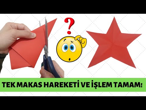 Tek makas kesiğiyle kağıttan yıldız yapımı | katla ve kes teorisi | kağıttan yıldız nasıl yapılır?