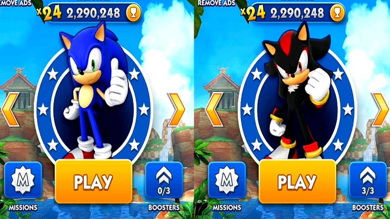 Sonic Dash SONIC VS SHADOW Android iOS Gameplay - YouTube