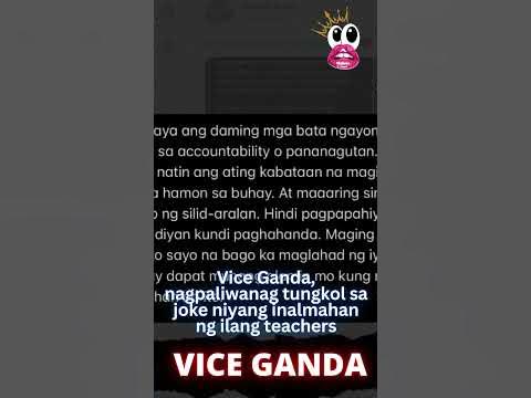Vice Ganda, SUMAGOT tungkol sa joke niyang inalmahan ng ilang teachers - YouTube