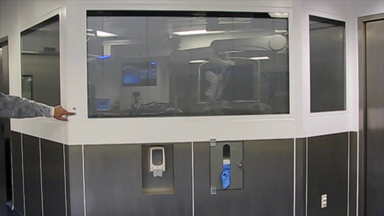 Lead Lined Laser Proof Automatic Blinds - YouTube