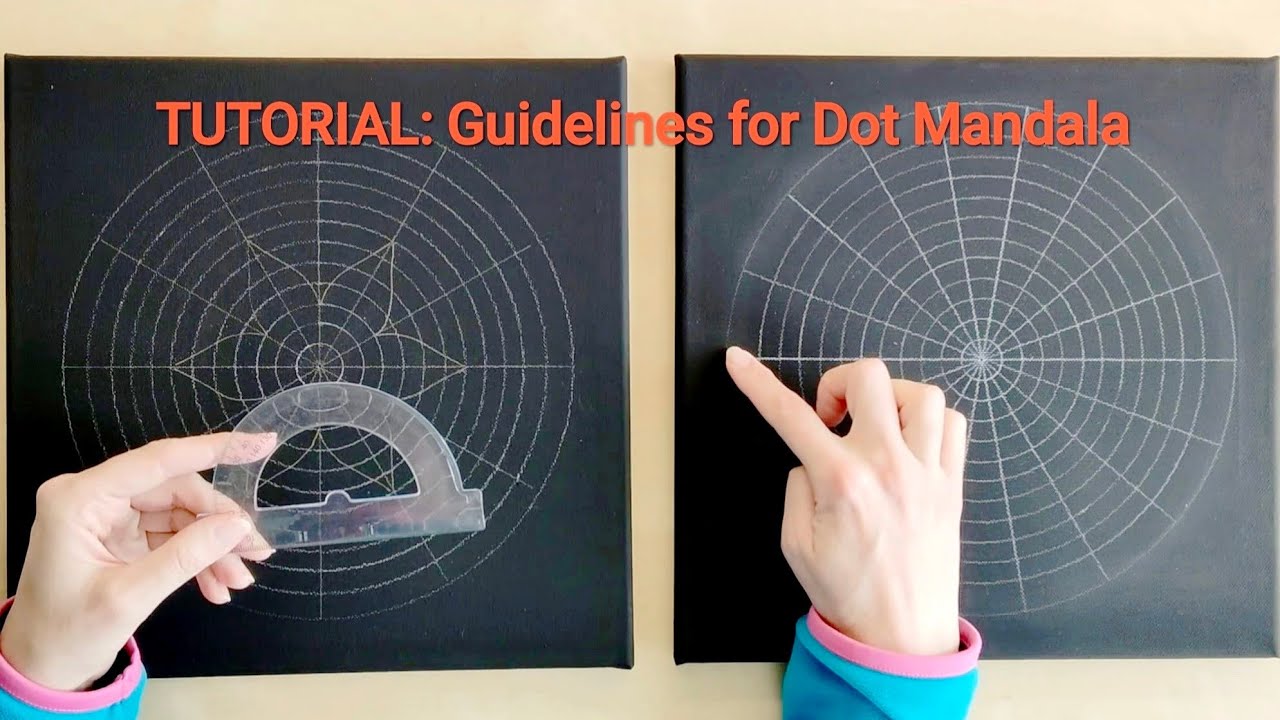TUTORIAL | How to Draw GUIDE LINES for Dot Mandala Paintings | Step by ...