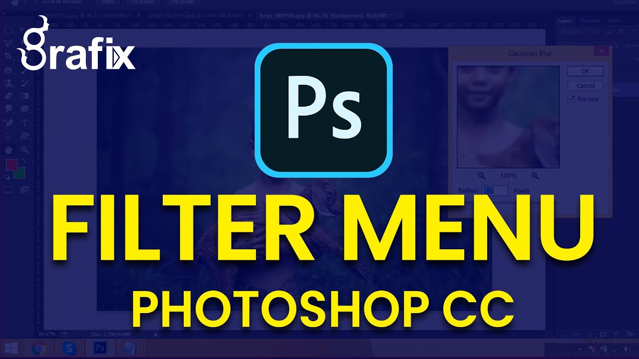 Filter Menu in photoshop cc detailed beginner to advanced tutorial ...