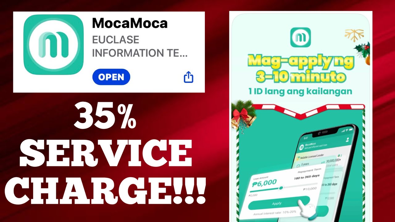MOCAMOCA LENDING APP MALAKI SERVICE FEE 😱 - YouTube