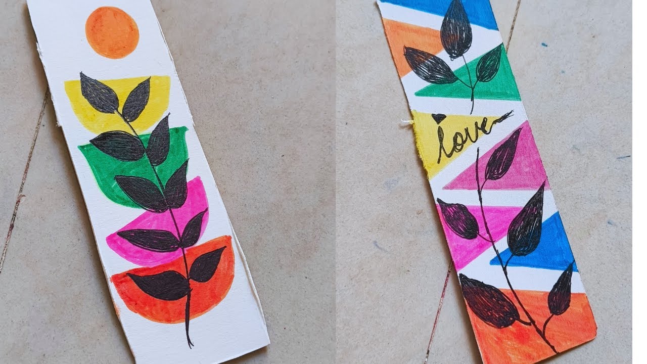 Cute bookmark painting ideas/ Diy bookmark drawing tutorial/ Easy ...