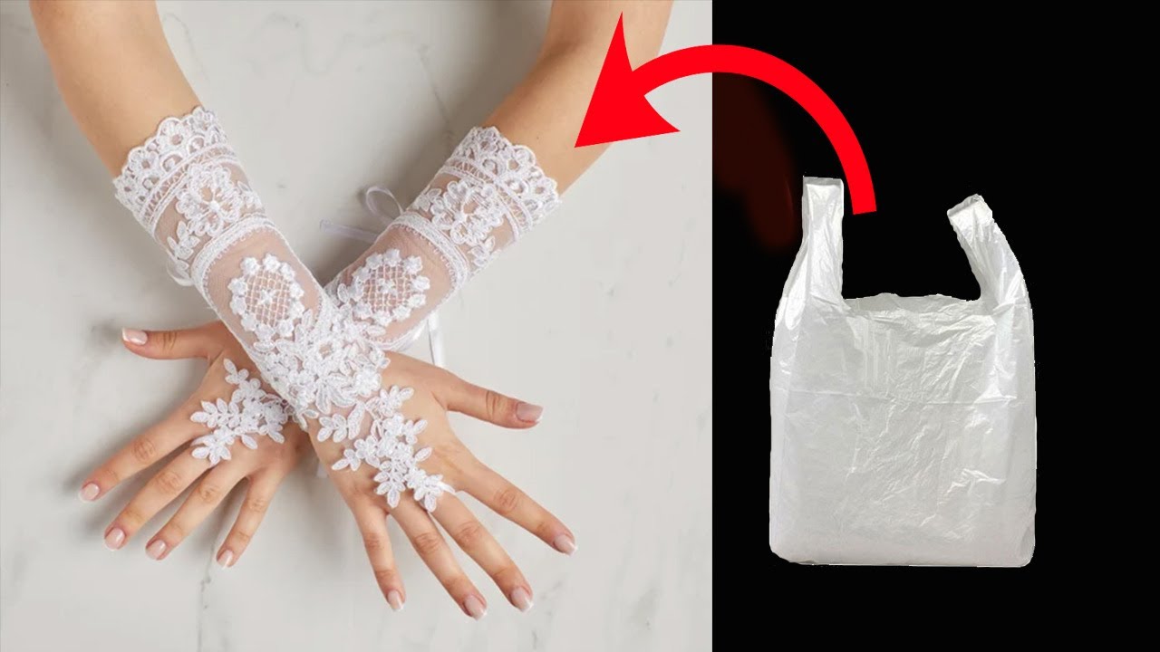 DIY How to make hand gloves used with carrybag#plastic gloves making ...