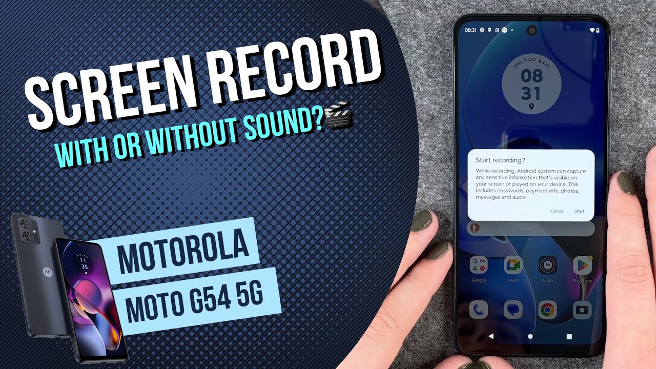 Motorola moto g54 5G – How to screen record with sound • 📱 • 🎥 • 🎤 ...