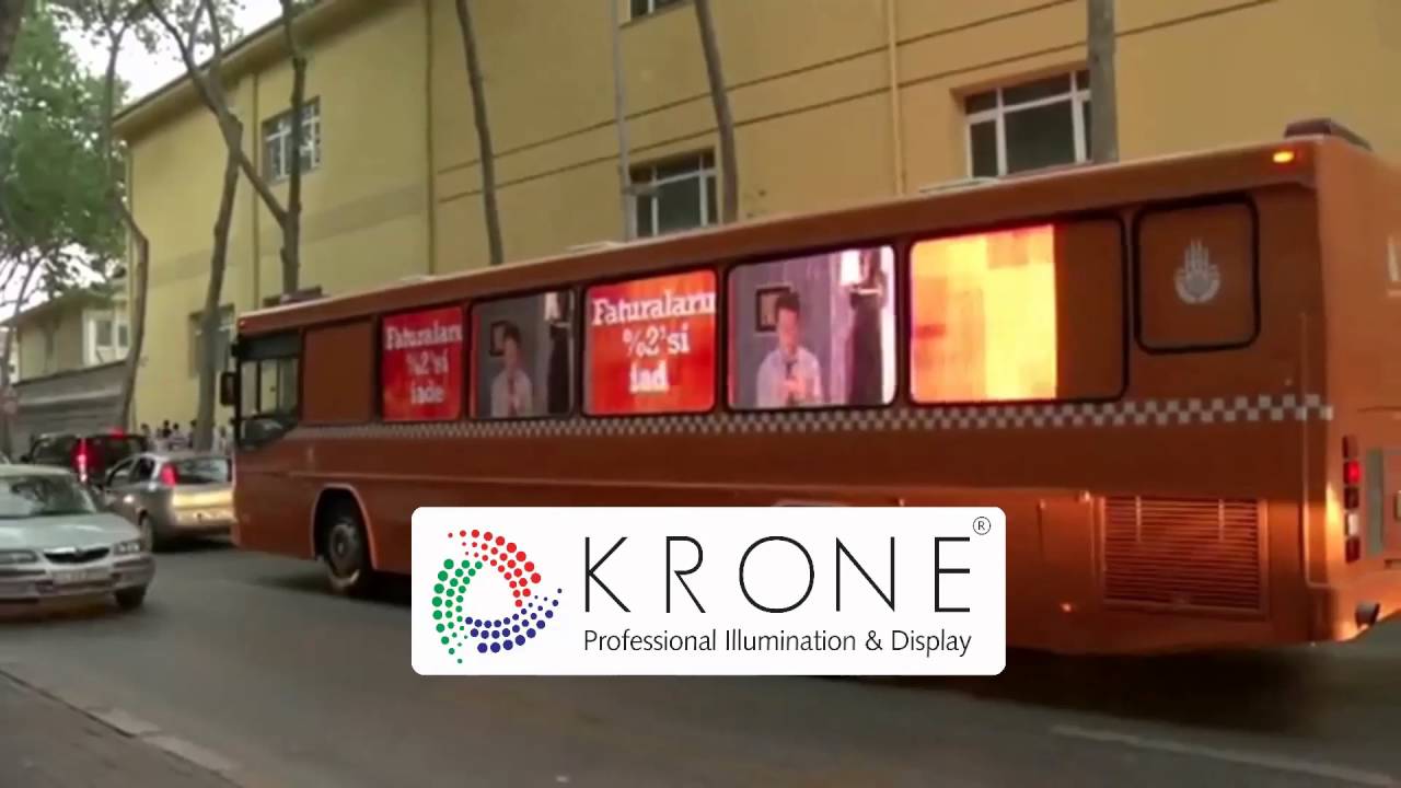 LED Display Transparent on a Bus - YouTube