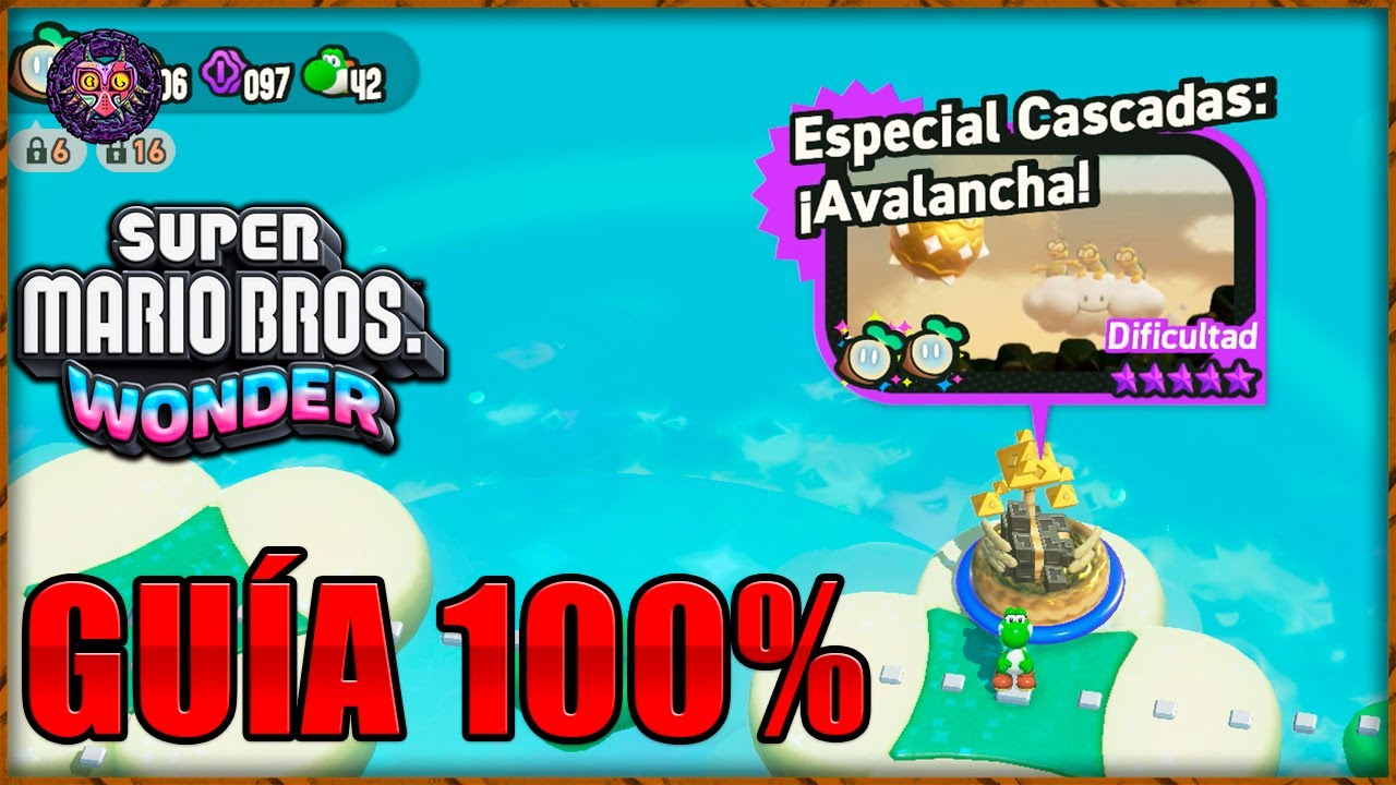 Super Mario Bros Wonder | 8-3 Especial Cascadas: ¡Avalancha! 100% ...