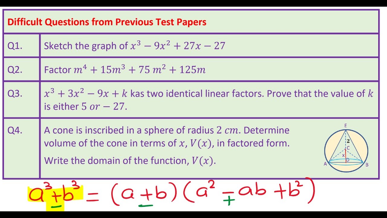 Factor with Cubic Sum and Difference Polynomial MHF4U Past Test ...