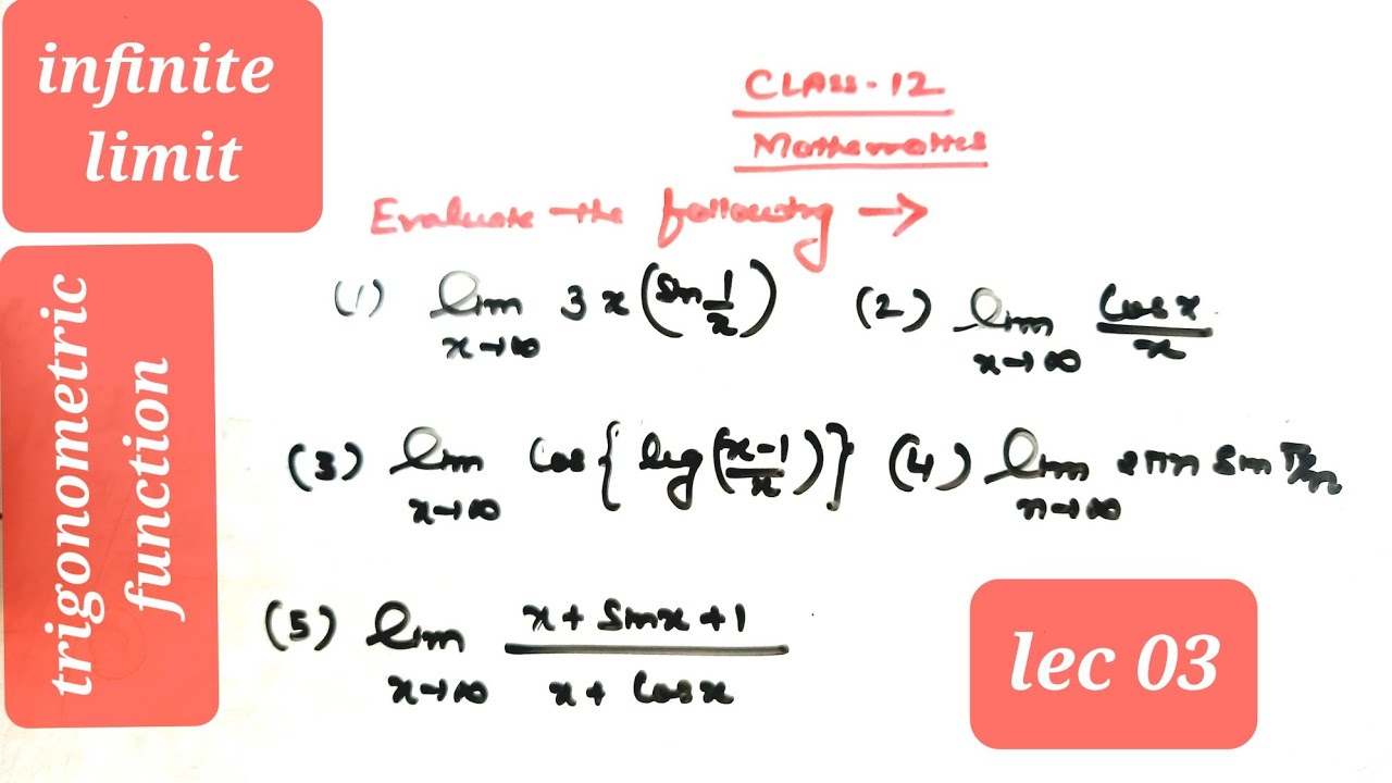 limit of trigonometric function as x tends to infinity - YouTube