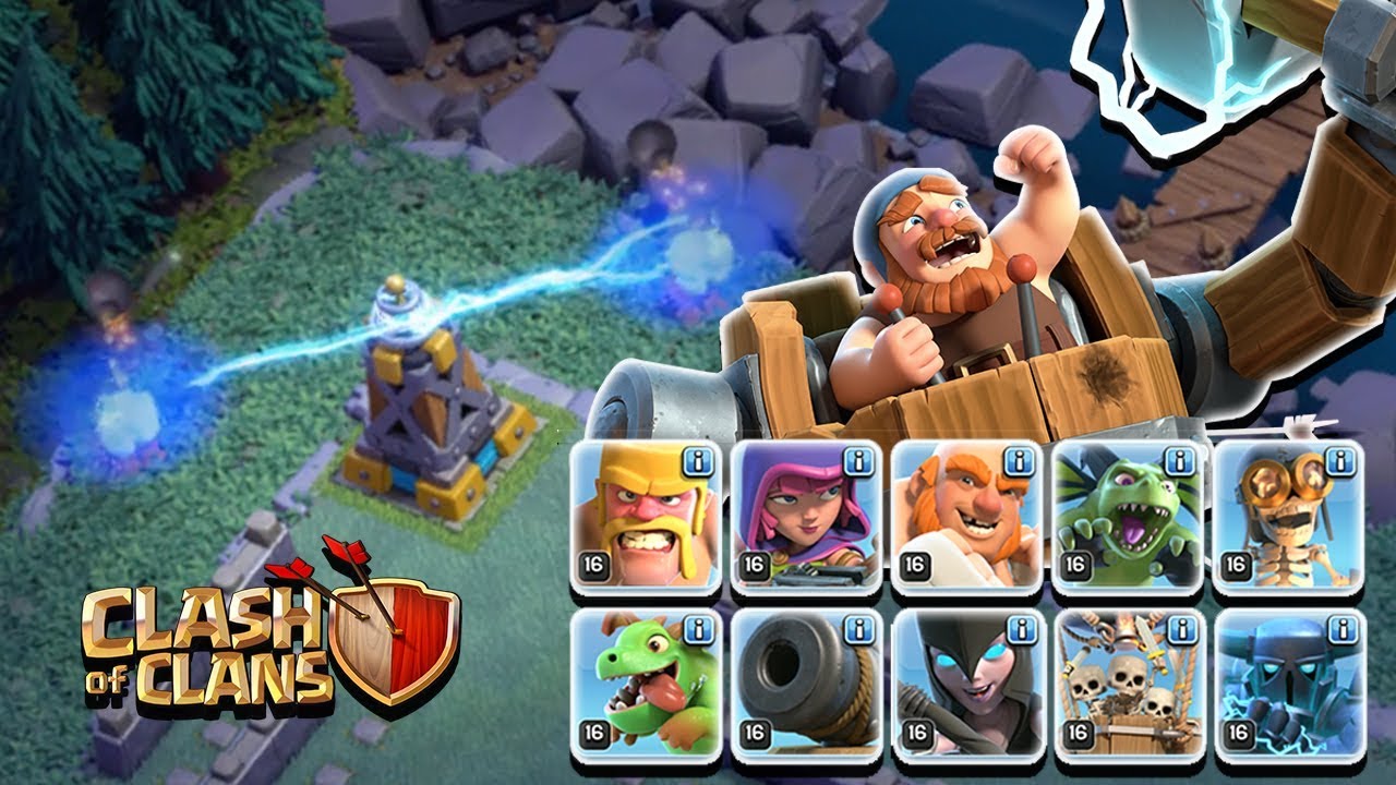 MEGATESLA VS TODAS AS TROPAS DO CLASH OF CLANS - YouTube