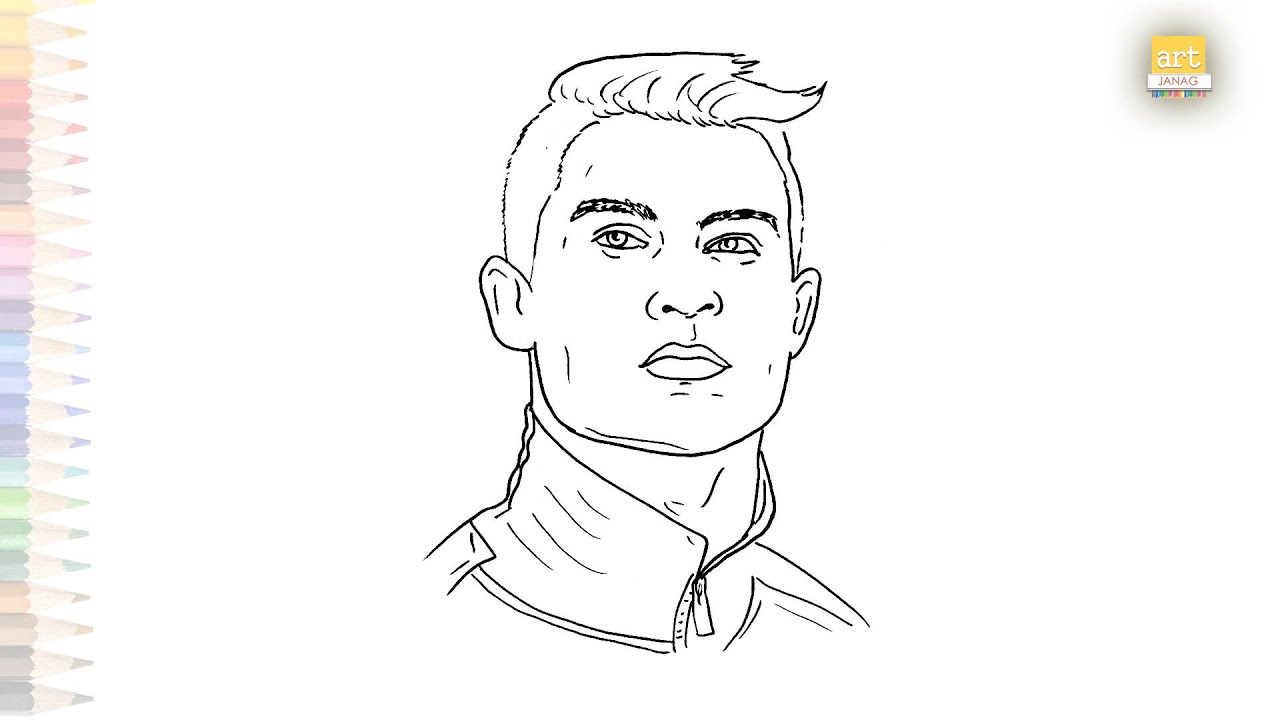 Cristiano Ronaldo drawings easy | Outline Art | How to draw Ronaldo ...