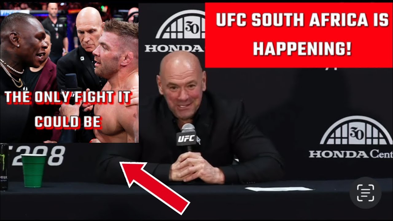 Dana white announces UFC South Africa (Dricus vs Izzy?) - YouTube