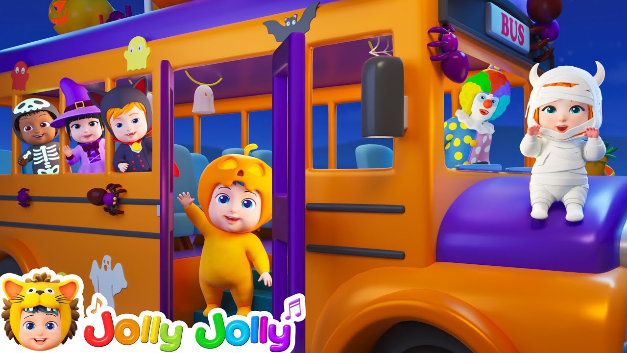 🎃Halloween Bus Song🎃 | Wheels On The Bus + More | Jolly Jolly - Learn ...