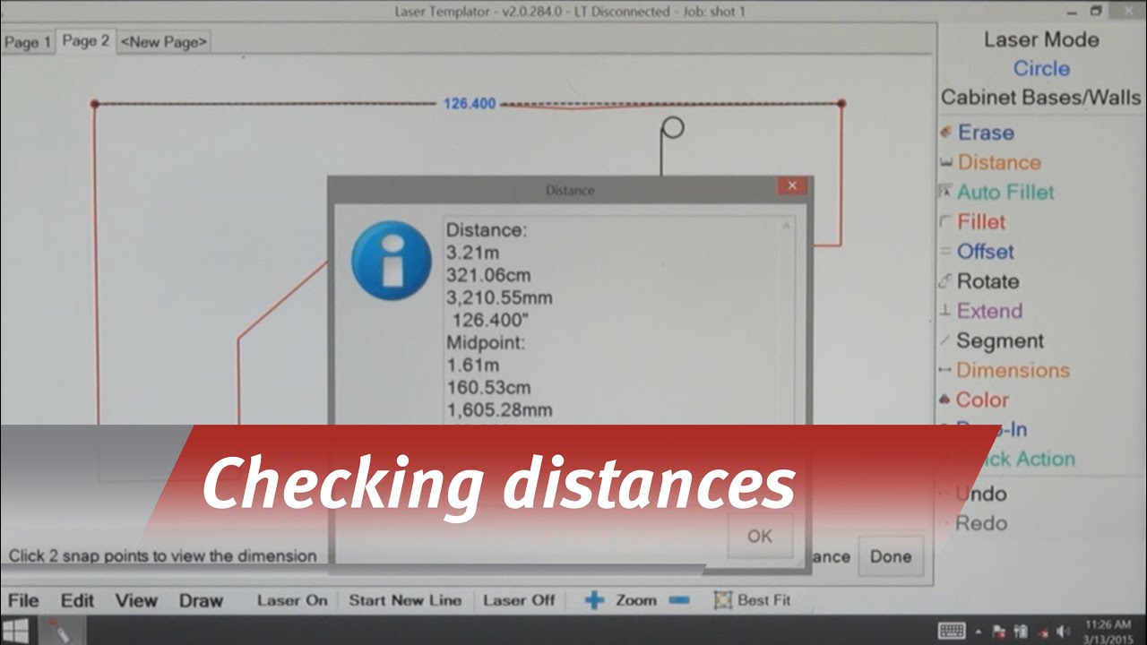 Laser Templator - Checking Distances - YouTube