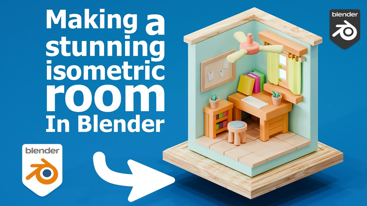 How to make a stunning isometric room design in Blender 3d | Beginner Tutorial | - YouTube