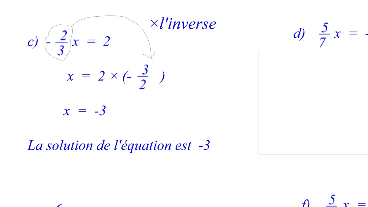 3eme Equations - Correction activité Equations avec FRACTIONS - YouTube