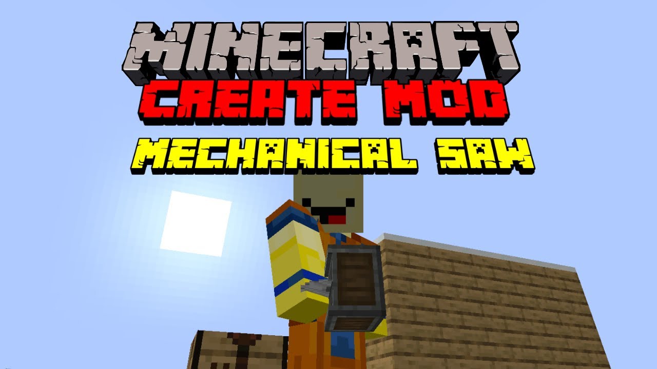How To Craft A Mechanical Saw In Minecraft Create Mod - YouTube