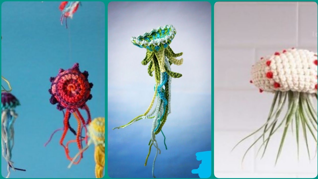 Amigurumi ideas of jellyfish//crochet jellyfish craft//yarn handmade ...