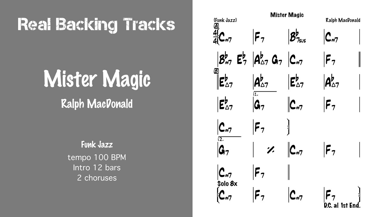 Mister Magic / Grover Washington Jr. - Real Jazz Backing Track - Play ...