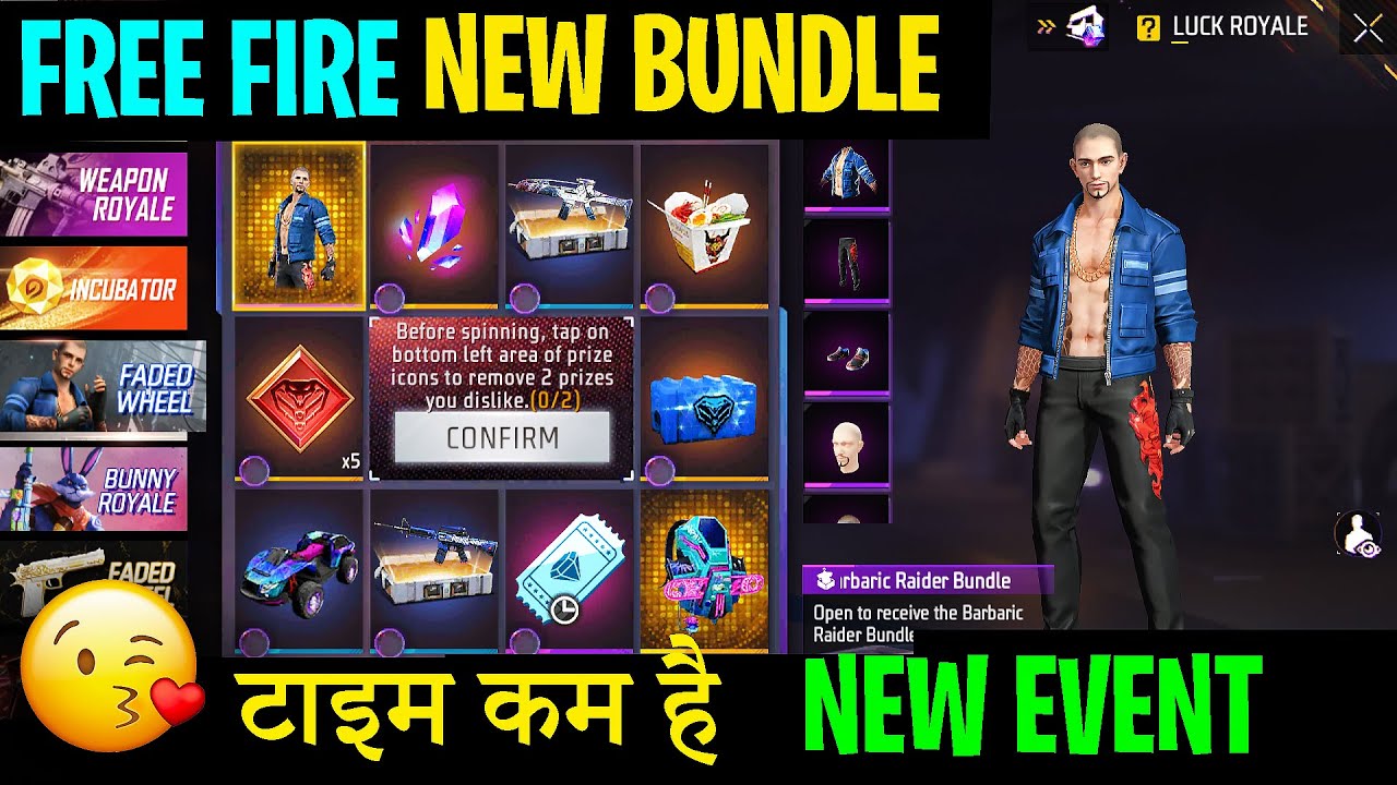 Free fire barbaric raider bundle full reivew | Free fire new faded ...
