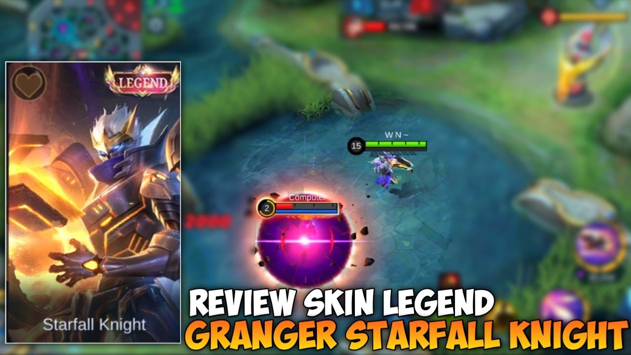 REVIEW SKIN LEGEND GRANGER STARFALL KNIGHT MOBILE LEGENDS - YouTube