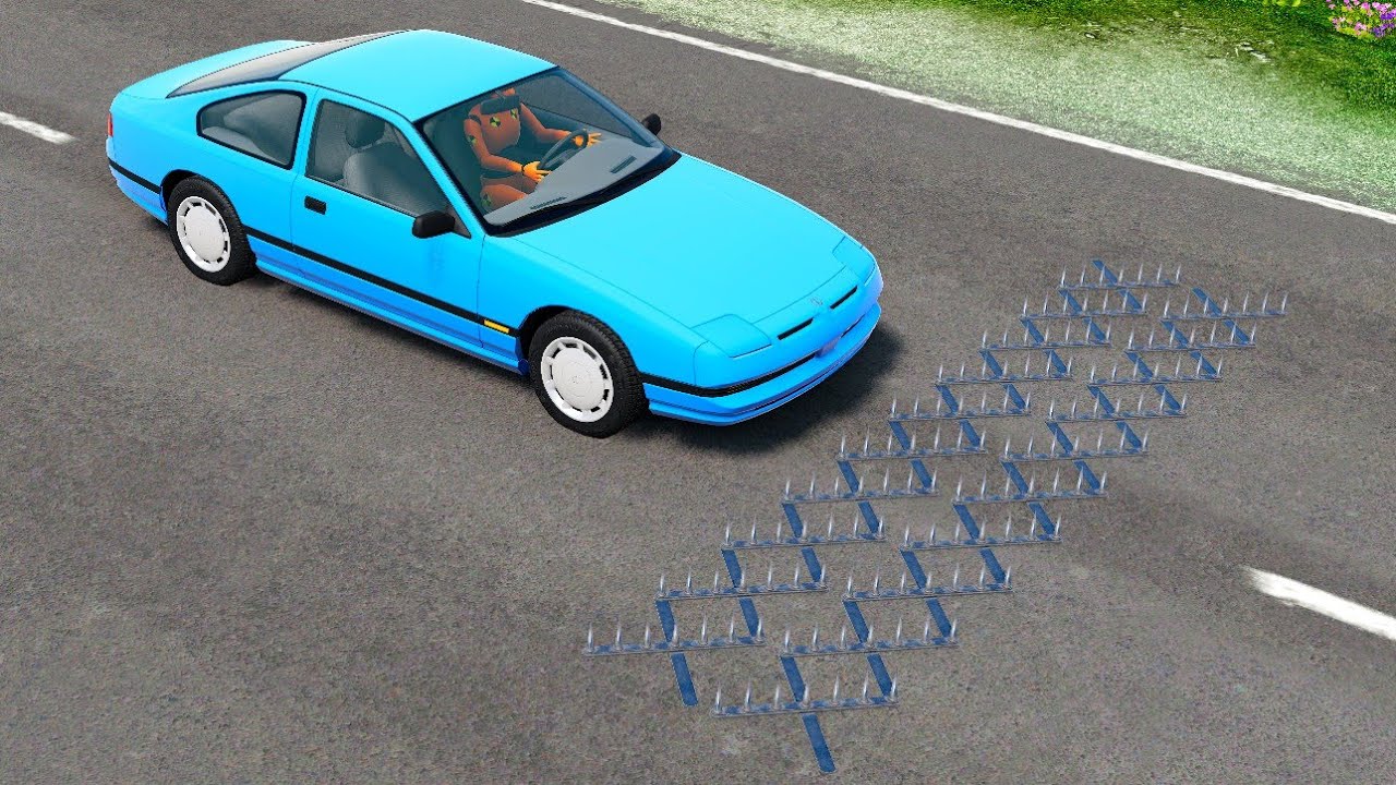 Cars vs Spikes Trap Crashes - BEAMNG DRIVE | BeamHappy - YouTube