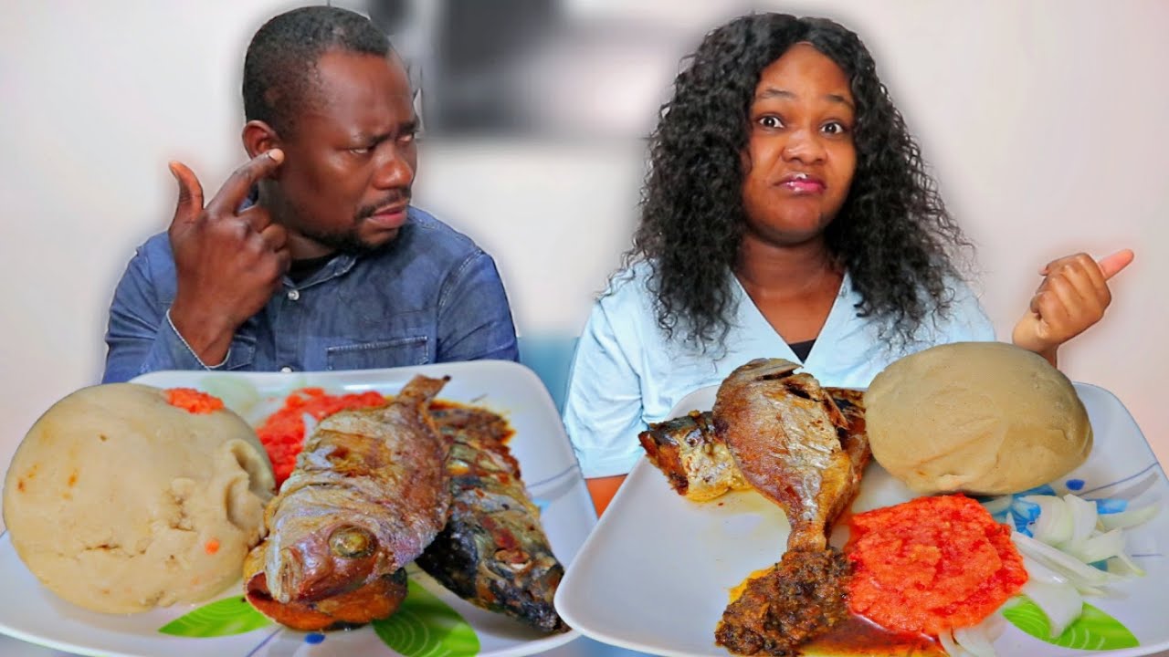 POTTY POTTY MUKPRANK ON HUSBAND | BANKU WITH FRIED FISH MUKBANG - YouTube