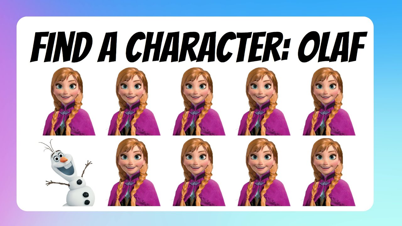 FIND A CHARACTER | Can you spot disney character - YouTube