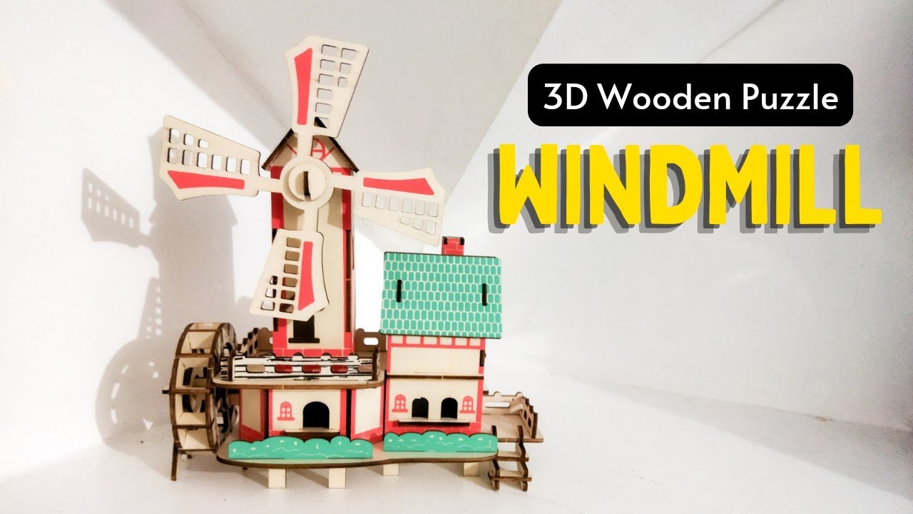 Mini Windmill with Water Wheel - Artherapy 3D Wooden Puzzle | Full ...