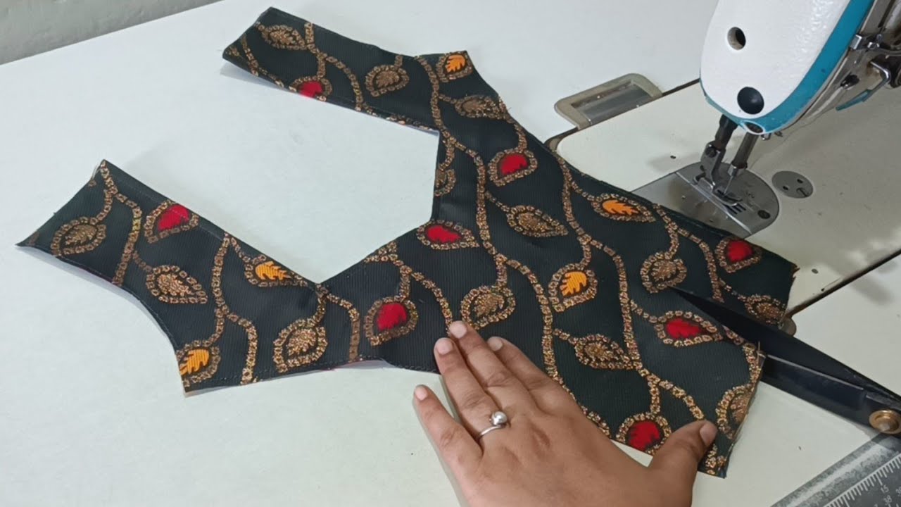 Princes Cut Front Neck Blouse Cutting and Stitching | Front open blouse ...