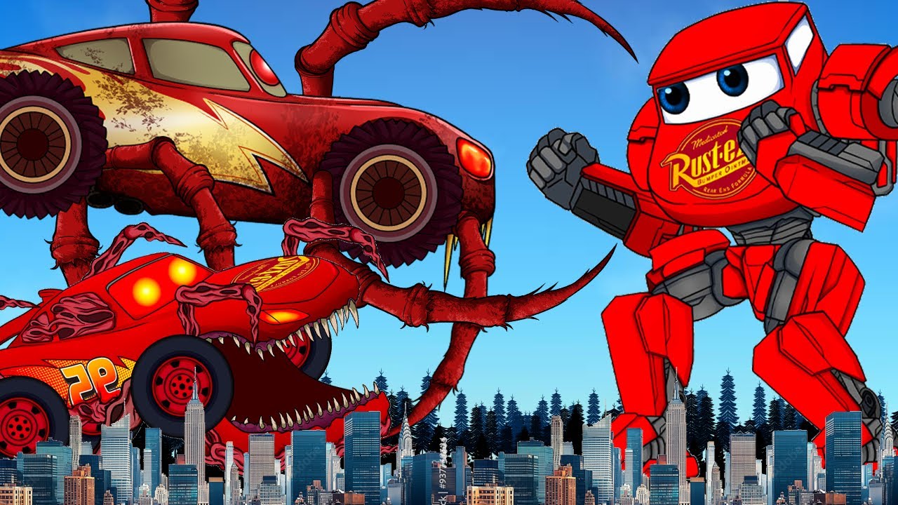 McQueen Transformers meets McQueen Eater,McQueen Monster Truck Car ...