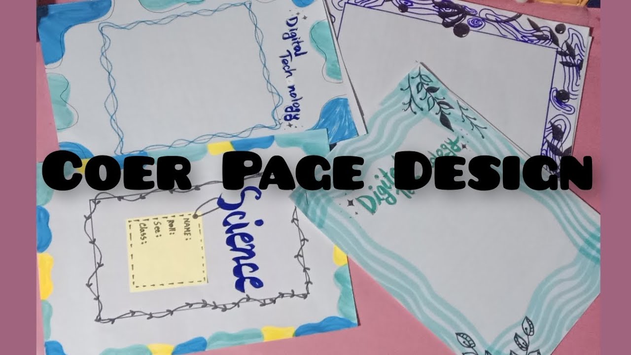 4 unique cover page design ideas 💜🧡💚 - YouTube