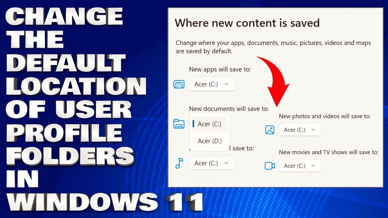 How To Change the Default Location of User Profile Folders in Windows ...
