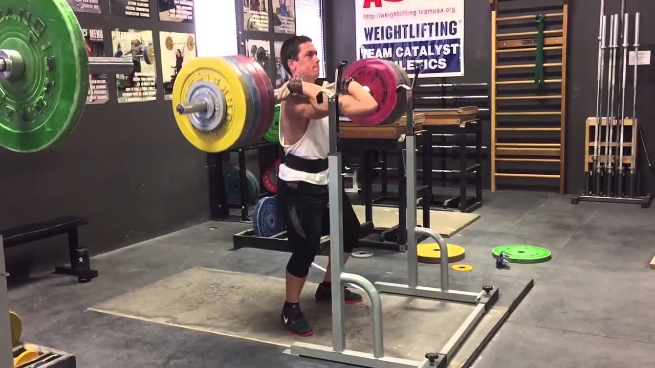 John Downey Front Squat Triple 201kg at 85kg Bodyweight - YouTube