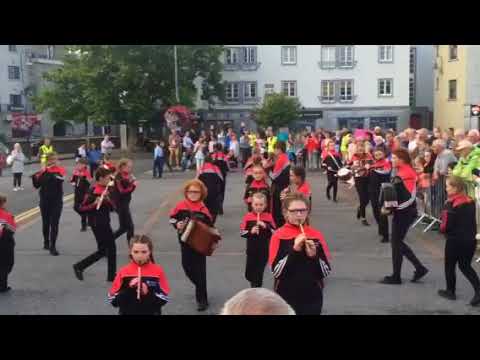 Roscrea Comhaltas Marching band performing in Ennis.