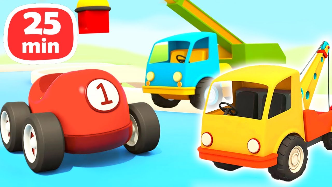 Helper cars build a mountain road for street vehicles and repair the ...