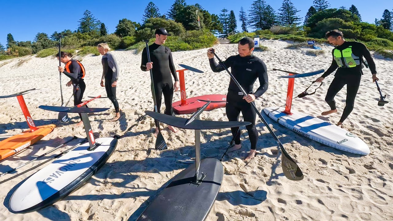 Learning SUP Down wind in Botany Bay - YouTube