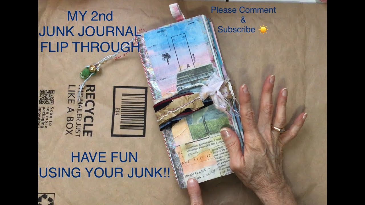 My 2nd JUNK JOURNAL & FLIP THROUGH #2 ~ Made with NEWSPAPER, SCRAPS ...