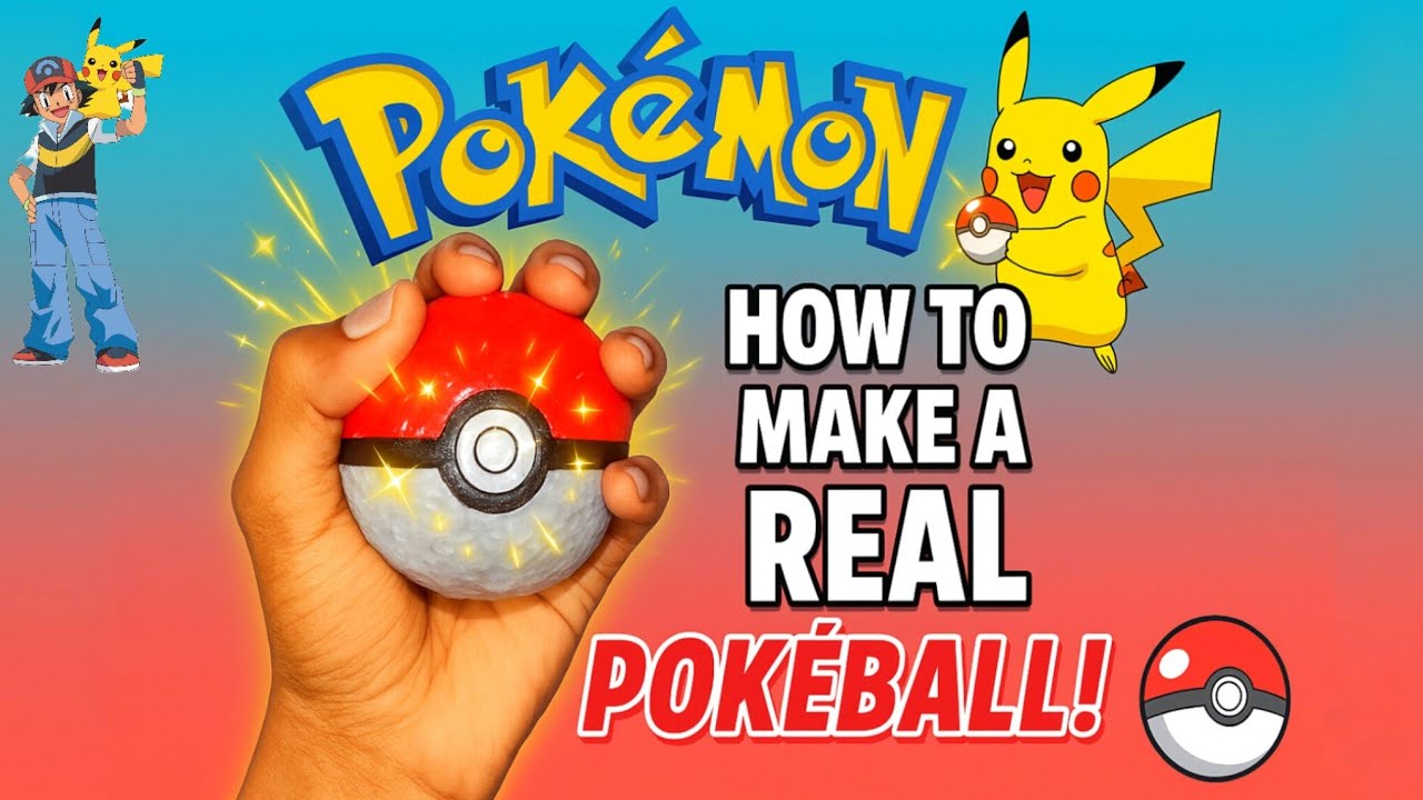 🧢 MAKE YOUR OWN POKÉBALL! 🔴⚪| 📄 Easy Paper DIY 🔥 | 🎯 Full Pokémon ...