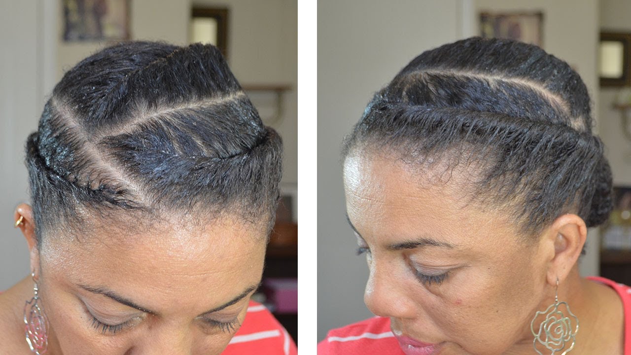 Natural Hair Tutorial - Gelled Twists with a Bun Protective Style - YouTube