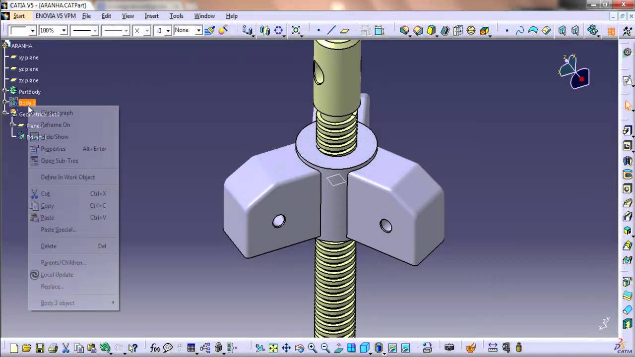 CATIA V5_MODELAGEM RÁPIDA: EXTRATOR / RAPID MODELING: EXTRACTOR - YouTube