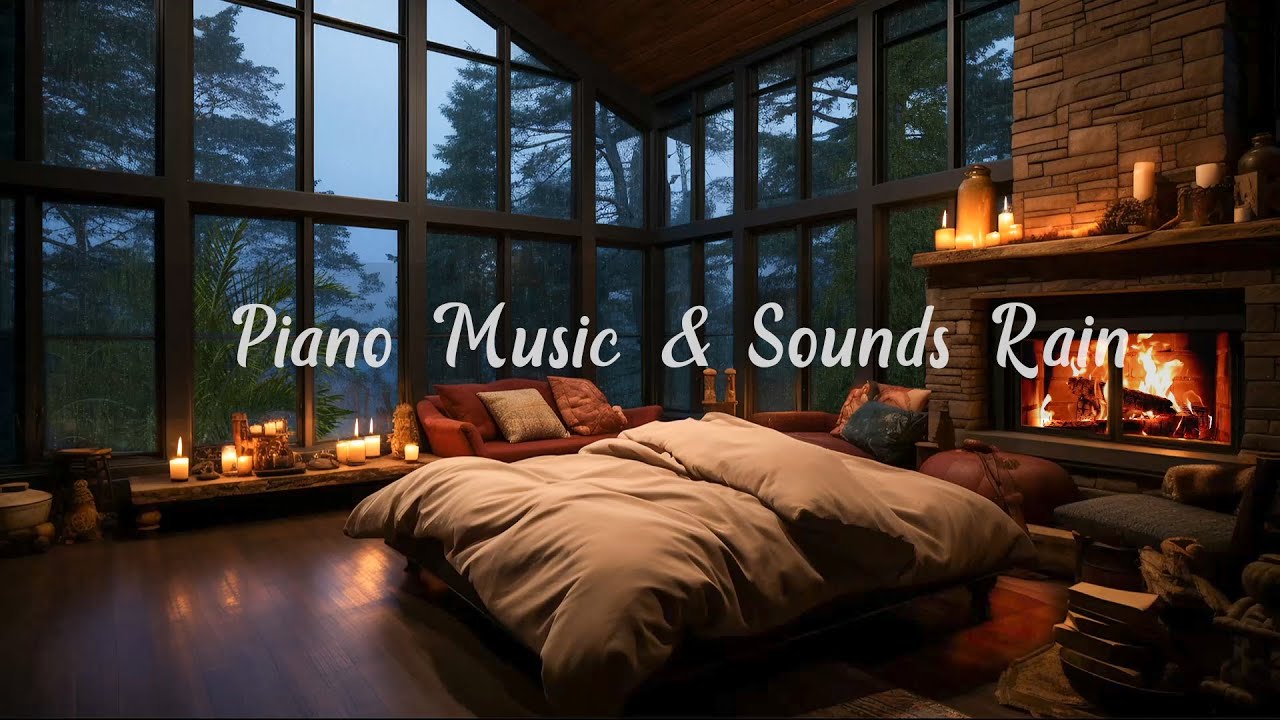 Rain Falling on Window 🎹 Piano Music for Deep Sleep, Relax, Study, Work ...