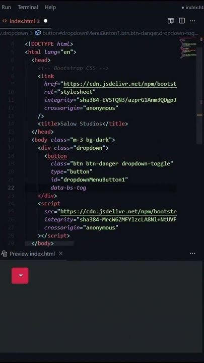 Dropdowns using Bootstrap #shorts #coding #html - YouTube
