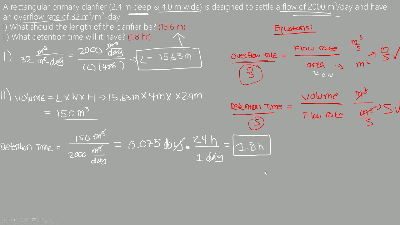 ENE 280 Lecture 24 - Detention Time & Flow Rates - YouTube
