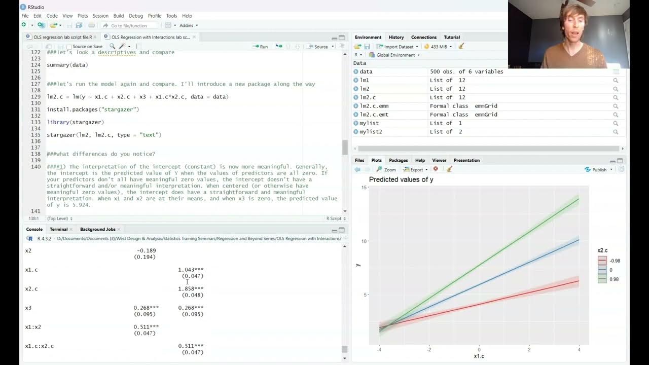 Regression with Interactions in R (Part 2) - YouTube