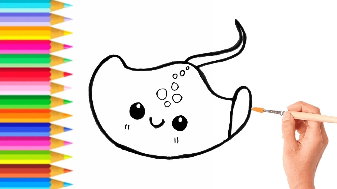 how to draw a stingray for kids. #art , #drawing , #stingray - YouTube
