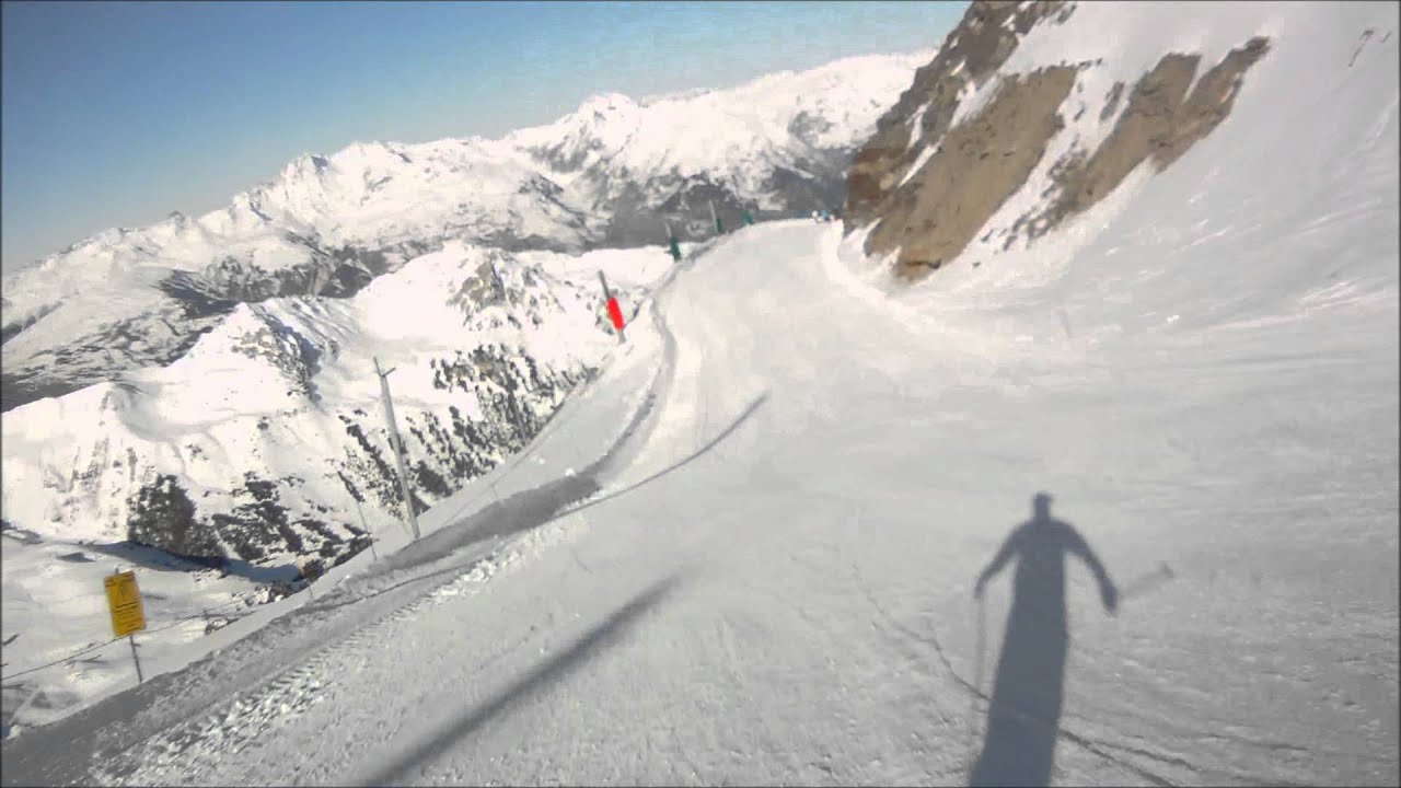Les Arcs - L'aiguille rouge - Une petite descente sympathique. - YouTube